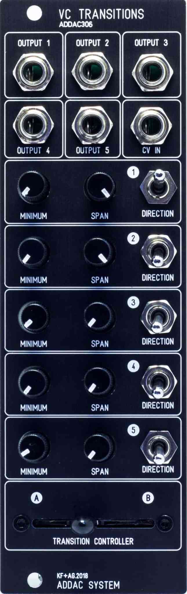 ADDAC 306 VC Transitions Eurorack Module (Black) - Elevator Sound